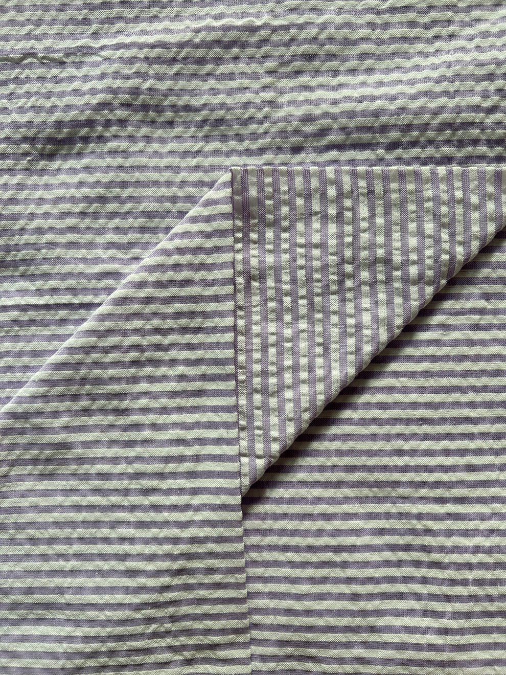 Lavender Seersucker Stripe Fabric FBS026104 | Lightweight Summer Shirt ...